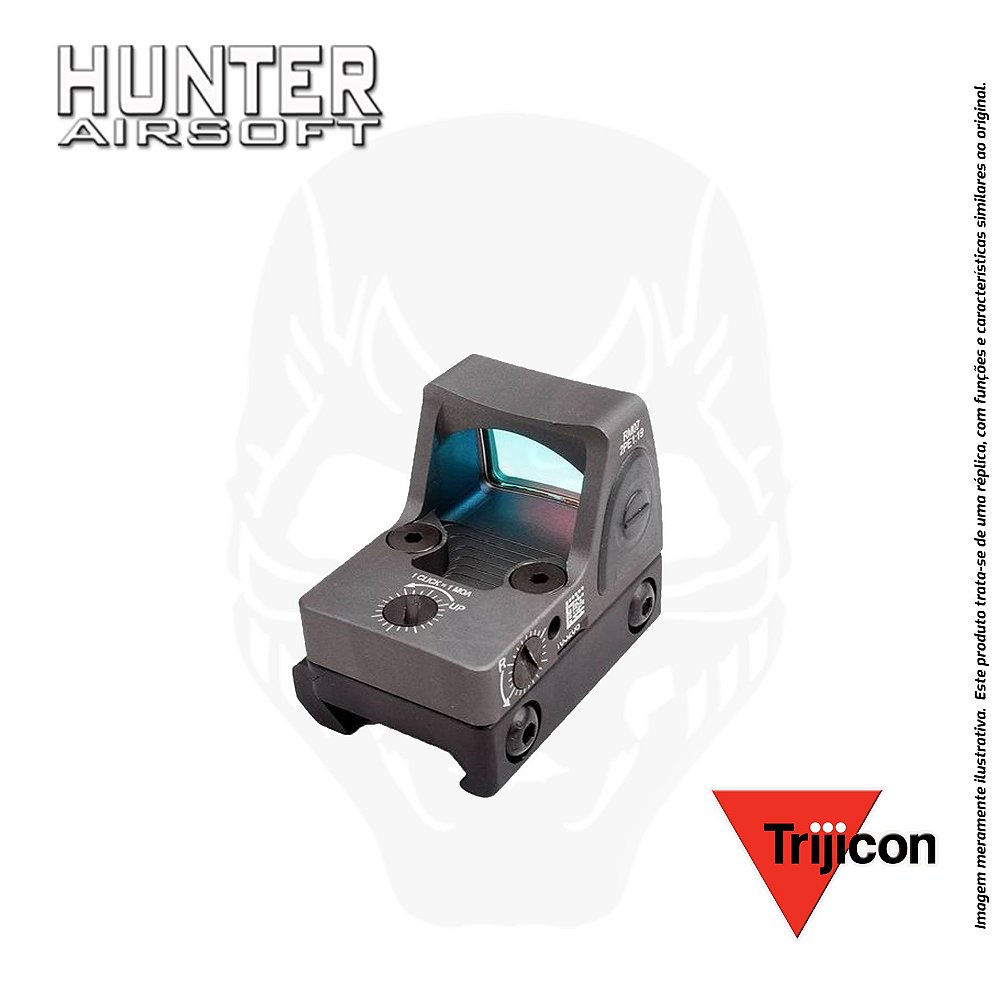 Red Dot mod Mini RMR preto réplica - Trijicon - Hunter Airsoft