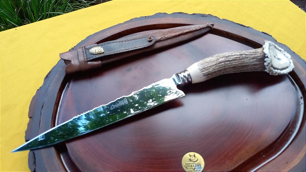 FACA FORJADA EM INOX 10" , CABO DE CERVO COROADO - Casa Quality - Loja ...