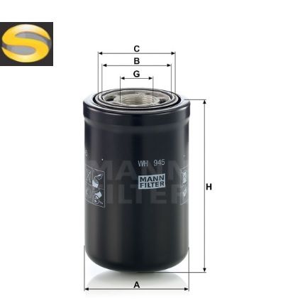 MANN WH945 - Filtro Hidráulico - Showlub