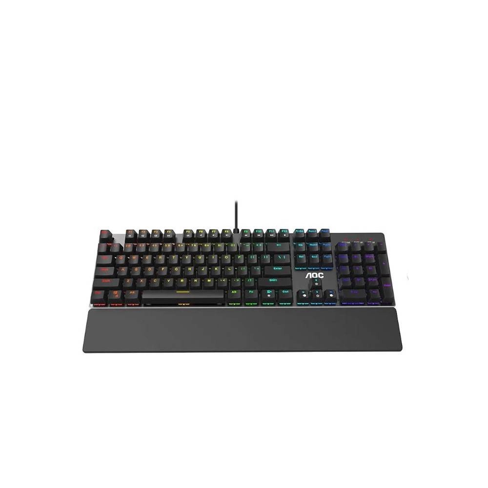 Teclado Mecânico Gamer AOC GK500 Switch Blue RGB Editor de Macros Apoio ...