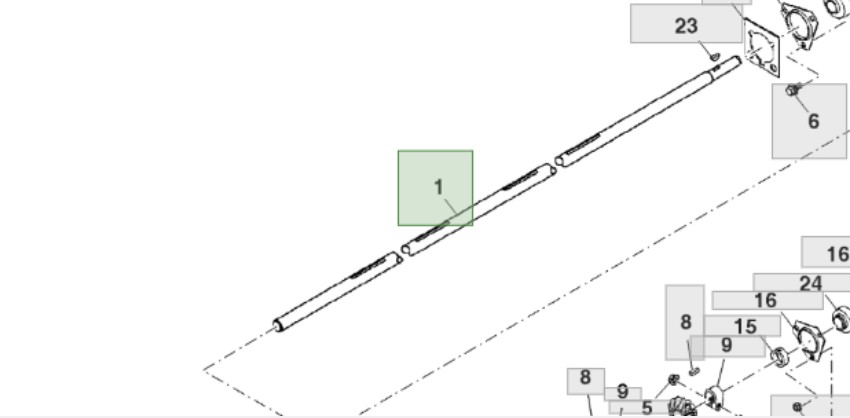 H171186; EIXO DO SEM FIM S660, S670, STS9650, STS9670 - TBL AGROPEÇAS