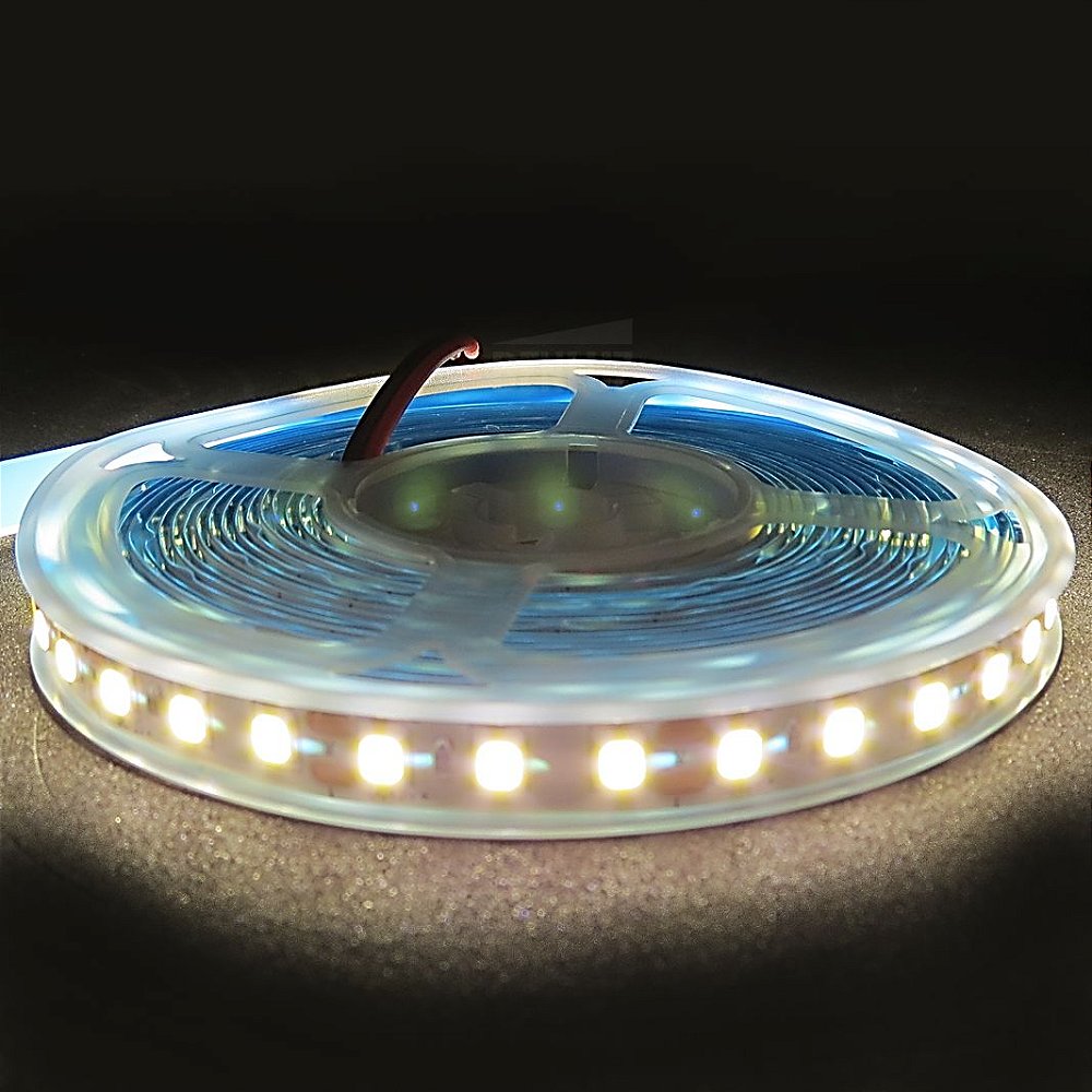 Fita 120 Leds 3528 Branco Morno 4000K Sem Silicone 5 Metros - 12V ...