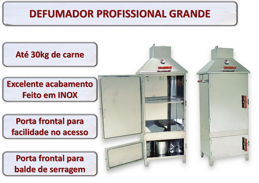 Defumador Profissional Inox Com Termômetro Modelo D-1000 ...