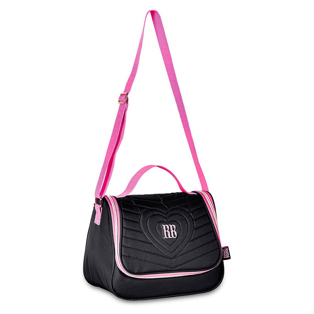 Lancheira Térmica RB Preto e Rosa Escolar Grande - Clio - Shop Macrozao