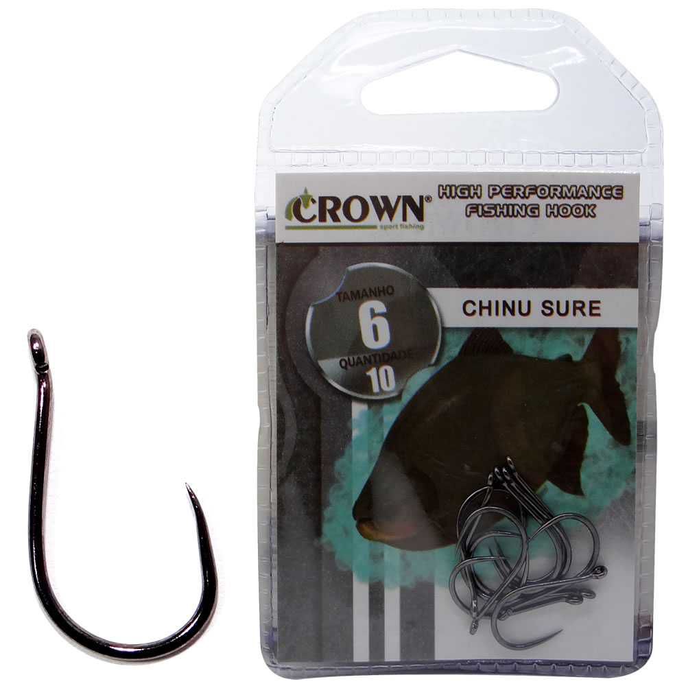 Anzol Crown Chinu Sure Black 06 C/10 - Martinelli Pesca e Náutica - As ...