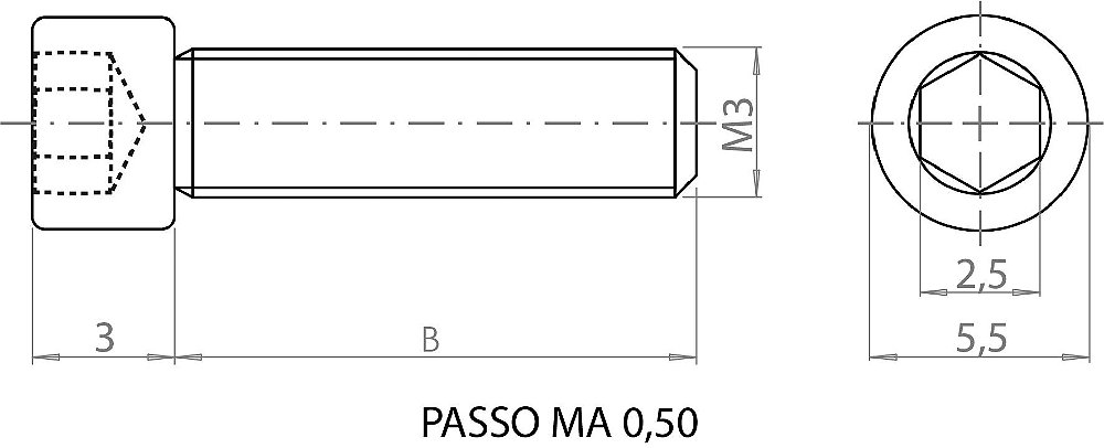 Parafuso Allen Cabeça Cilíndrica M3 Galvanizado Branco - Forseti Soluções