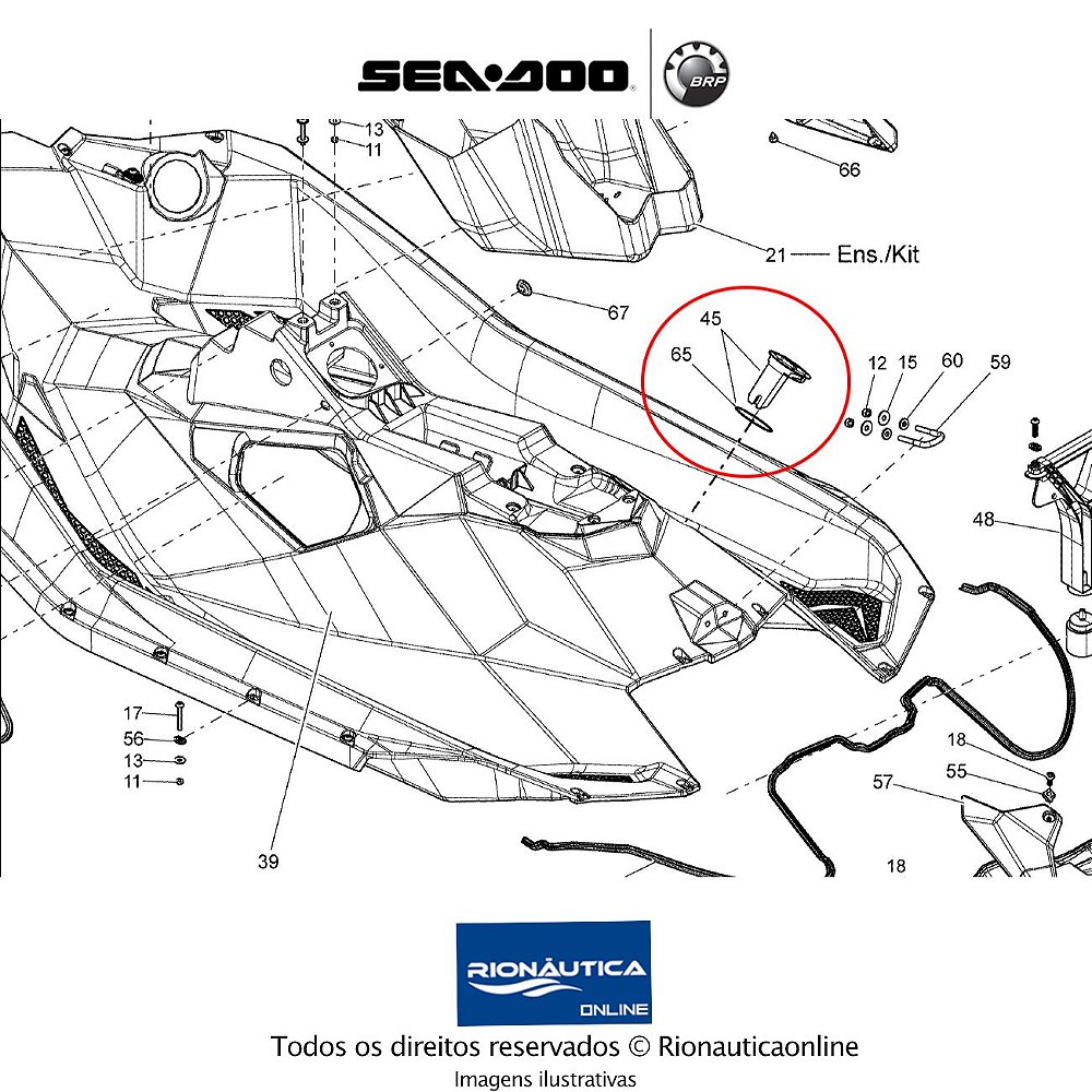Tampa traseira de Acesso Reservatorio de Oleo Spark Sea Doo 291003390 ...