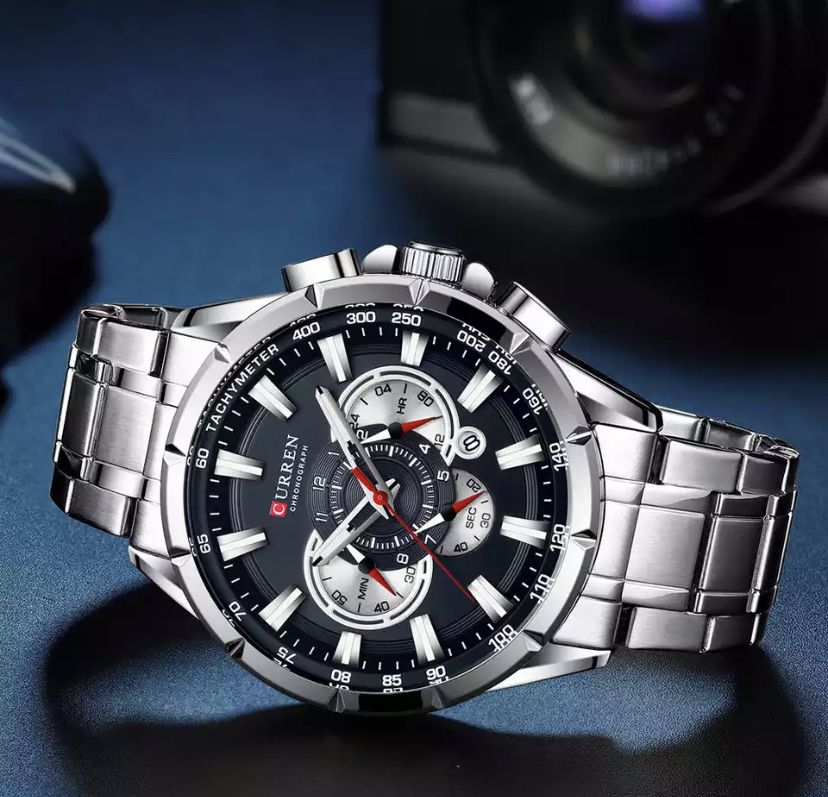 Relógio Curren 8363 masculino Prata - Relógios Curren