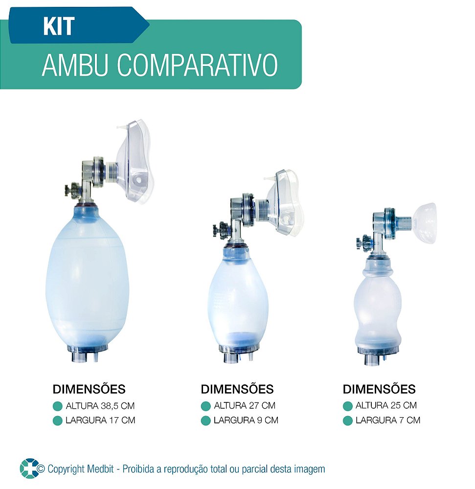 Ambu em Silicone - Neonatal com Reservatório - Medbit