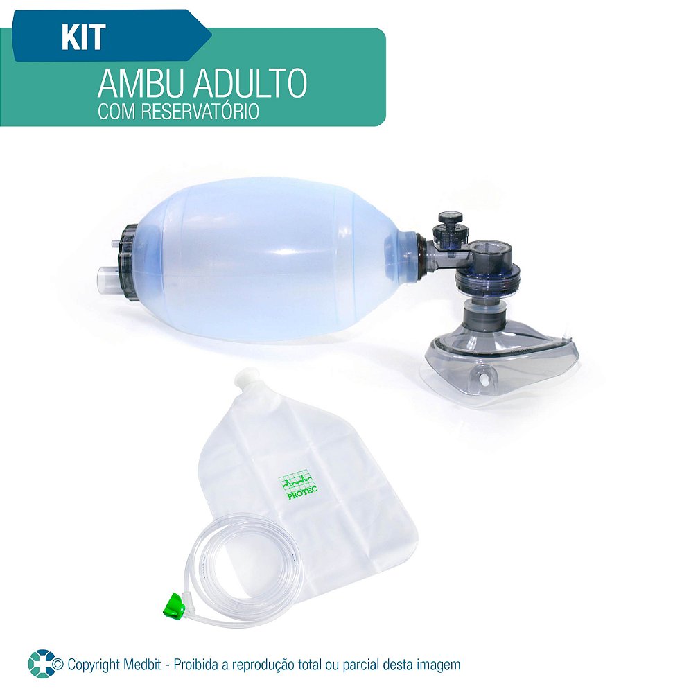 Ambu em Silicone com Reservatório - Adulto - Medbit