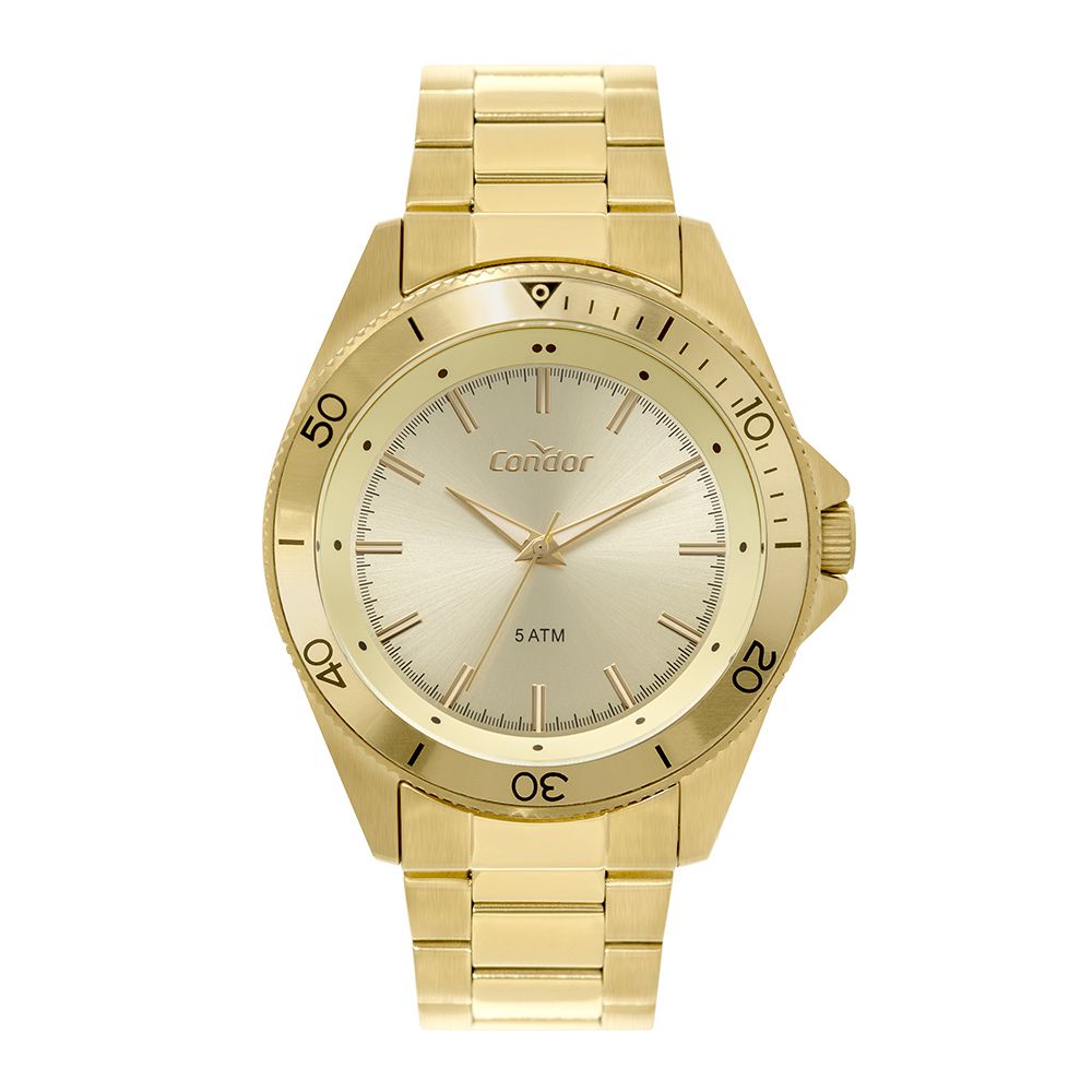 Relógio Condor Masculino Dourado CO2035MTI4X - SunClock - Óculos e Relógios