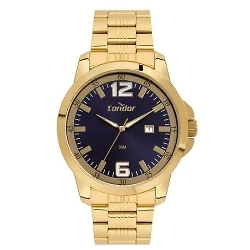 Relógio Condor Masculino Dourado Analógico COPC32BS4A - SunClock ...