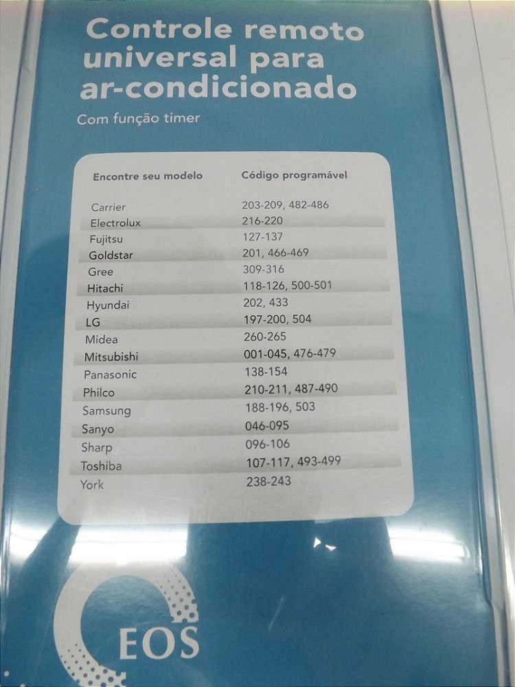 Controle Remoto Universal EOS - Klima Ar Condicionado