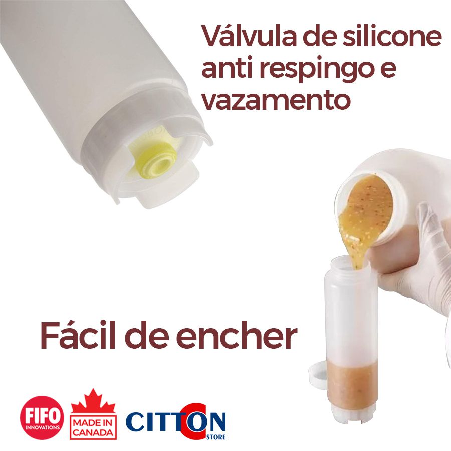 Bisnaga Invertida Fifo Original 710ML (24OZ.) - Para Molhos e Caldas ...