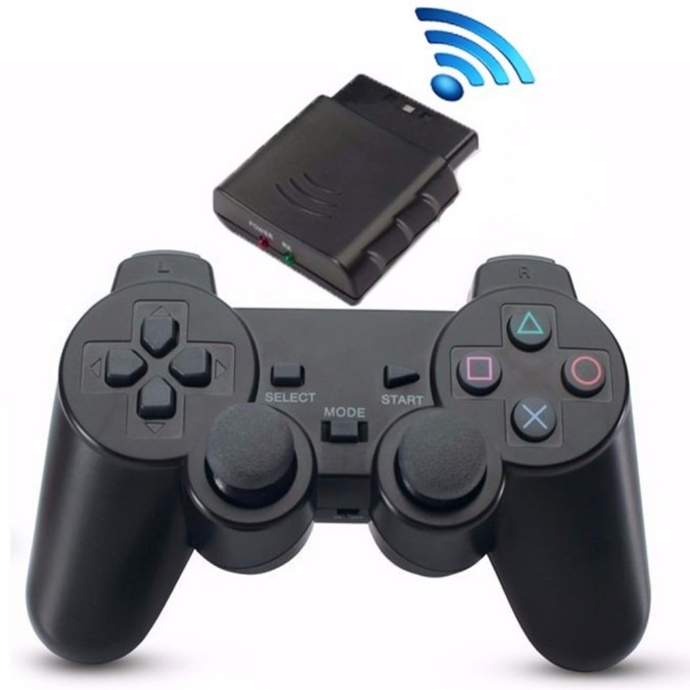 Controle Sem Fio Preto Paralelo PS2 Novo - Meu Game Favorito