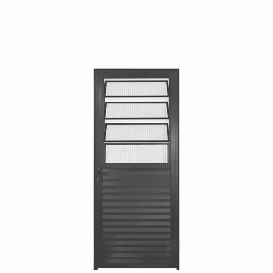 Porta alumínio basculante 0,80x2,10 preta direita Refi - Zzat Full lar ...