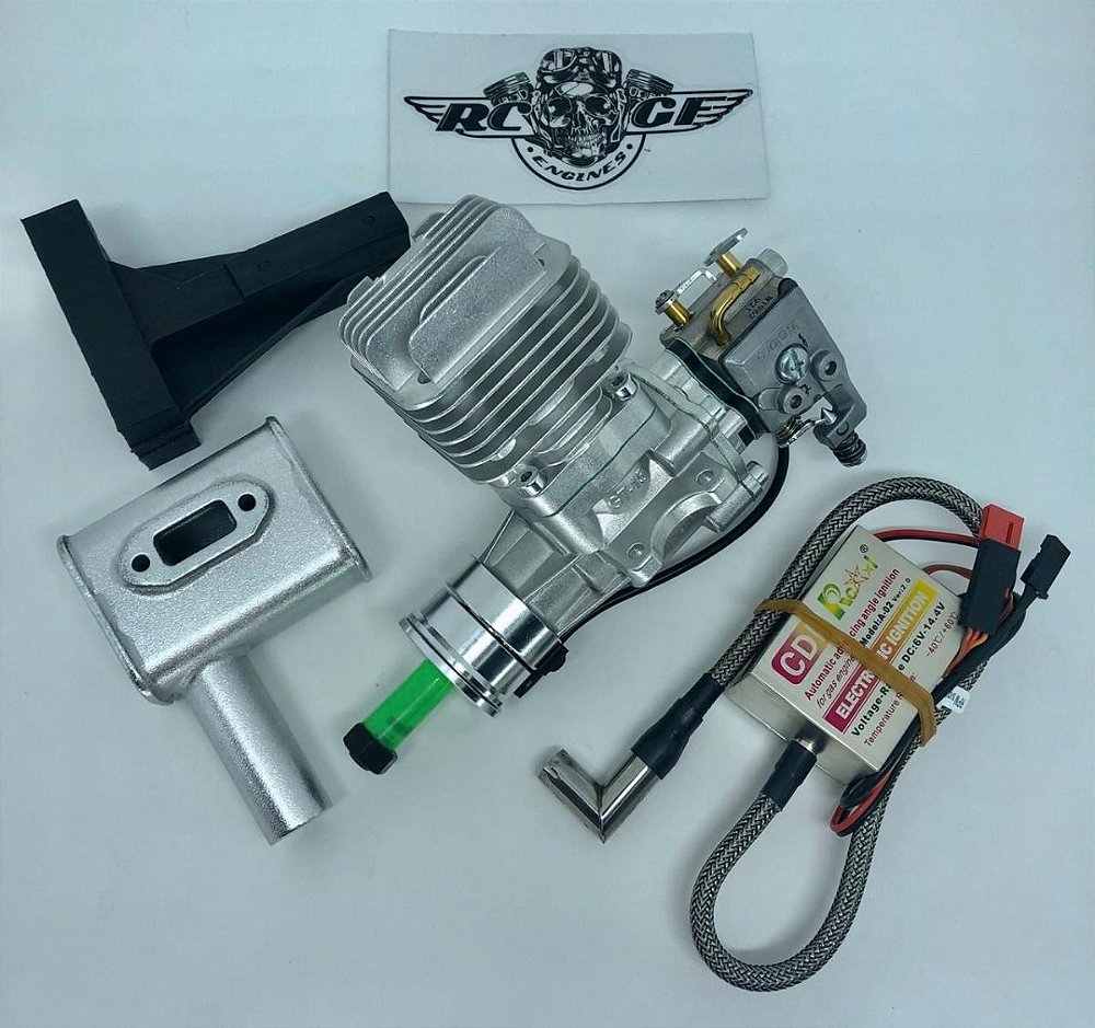Motor RCGF 15cc Gasolina Escapamento Lateral - TM Hobbies - Modelismo