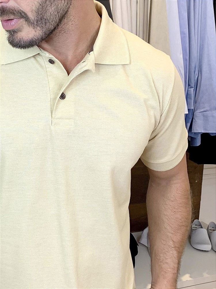 Camisa Polo Masculina Cor-Bege, Gelo Sava - www.uniblu.com.br