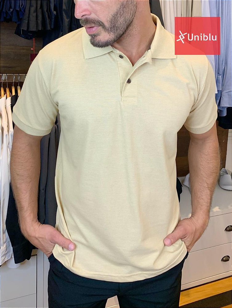 Camisa Polo Masculina Cor-Bege, Gelo Sava - www.uniblu.com.br