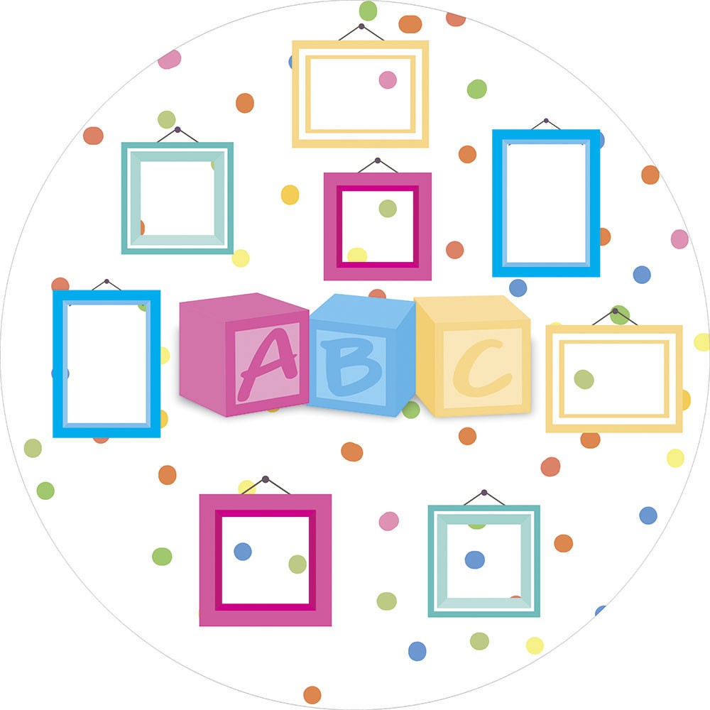 Painel de Festa Redondo em Tecido Sublimado Formatura Abc Quadrinhos ...