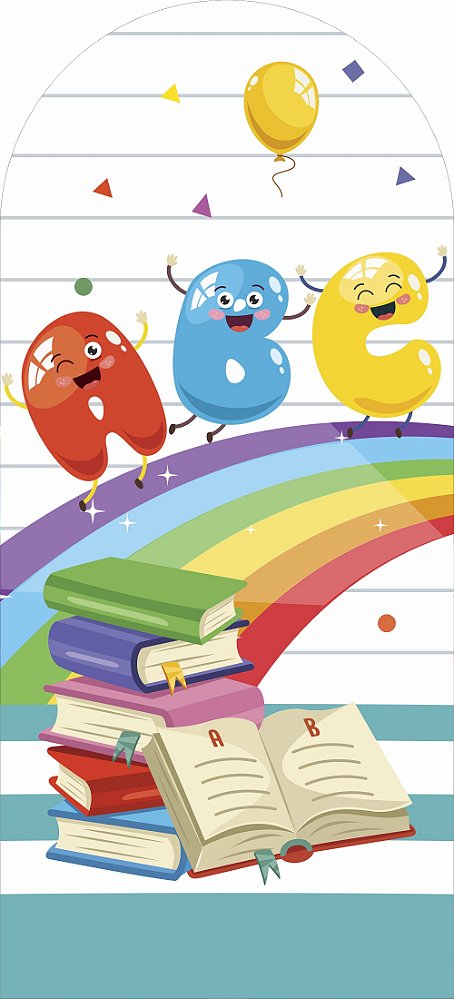 Painel Romano Em Tecido Veste Fácil Formatura Abc Kids II - Sublime Sonhos