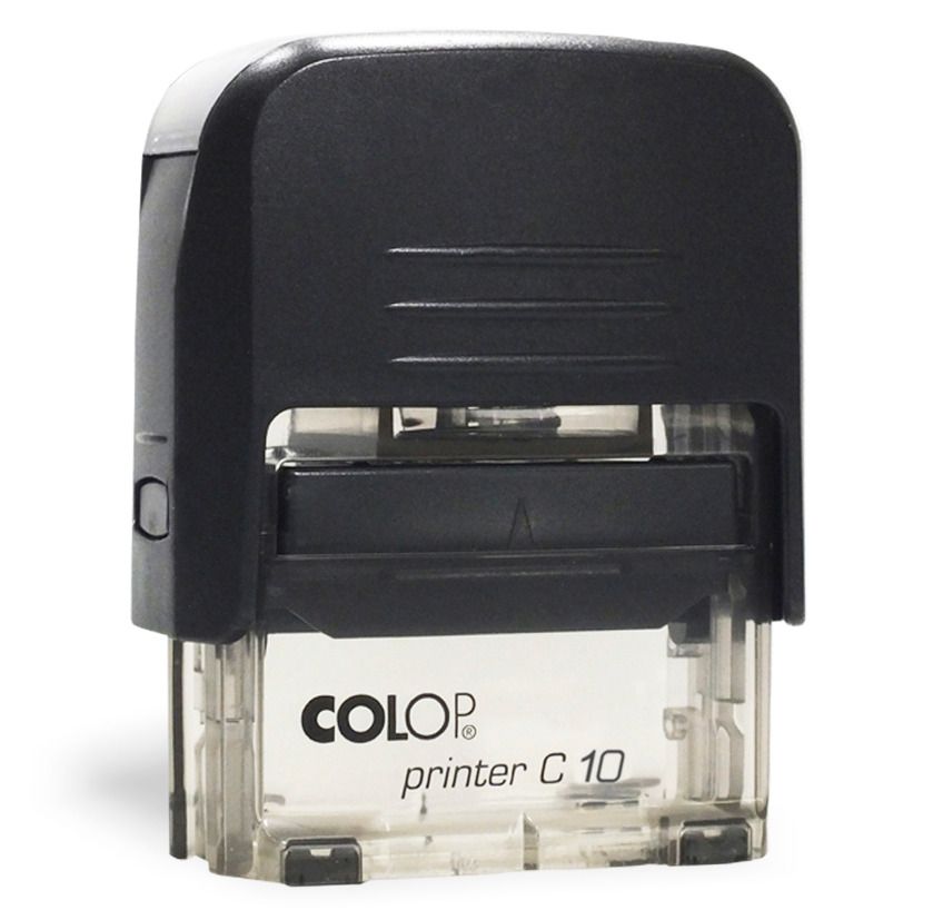Carimbo automático personalizado marca Colop Print10 com detalhe transparente impressão 25X10 mm ...