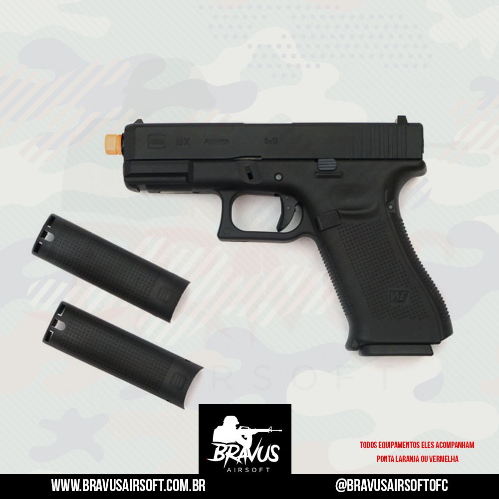 PISTOLA GBB SER G19XL G5 - WE - BRAVUS AIRSOFT - A MELHOR LOJA DO ABC