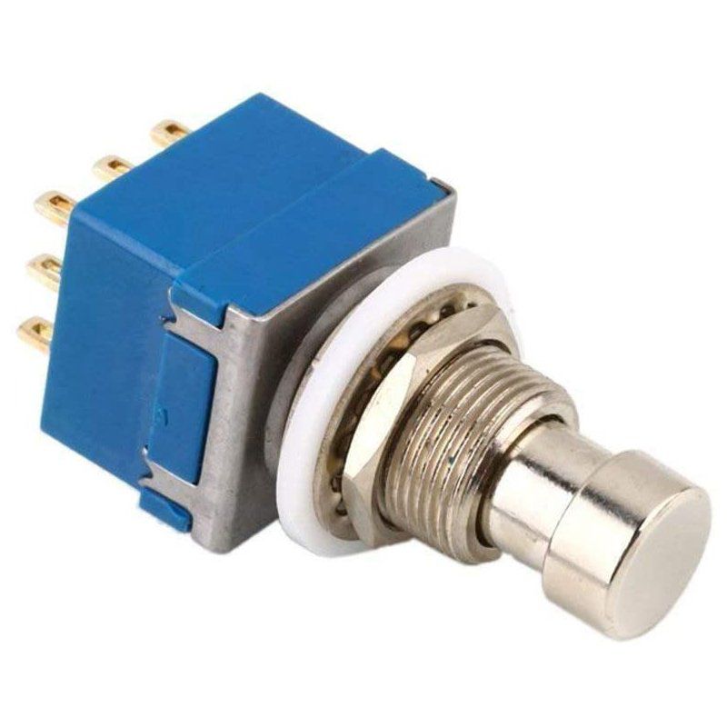Botão Chave Seletora 2 posições 9 Pinos 3pdt Pedal Guitarra Foot Switch ...