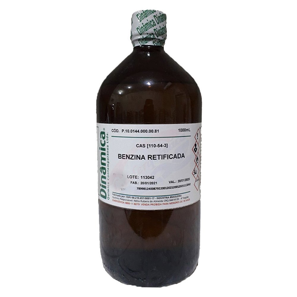 Benzina Retificada pura 1L Marca Dinâmica - Laderquimica - Laderquimica ...