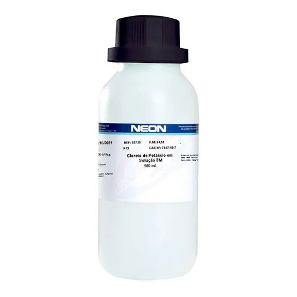 Cloreto De Potássio Kcl 3M Em Frasco De 500ml Para Repouso Eletrodo ...