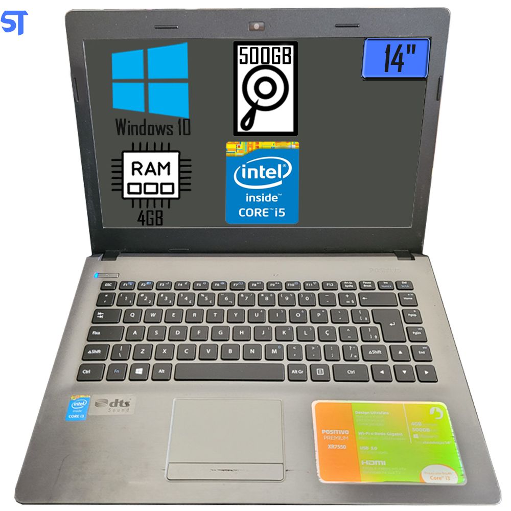 Notebook Positivo Premium XR7550 Intel Core i3 5° Geração - 4GB RAM ...