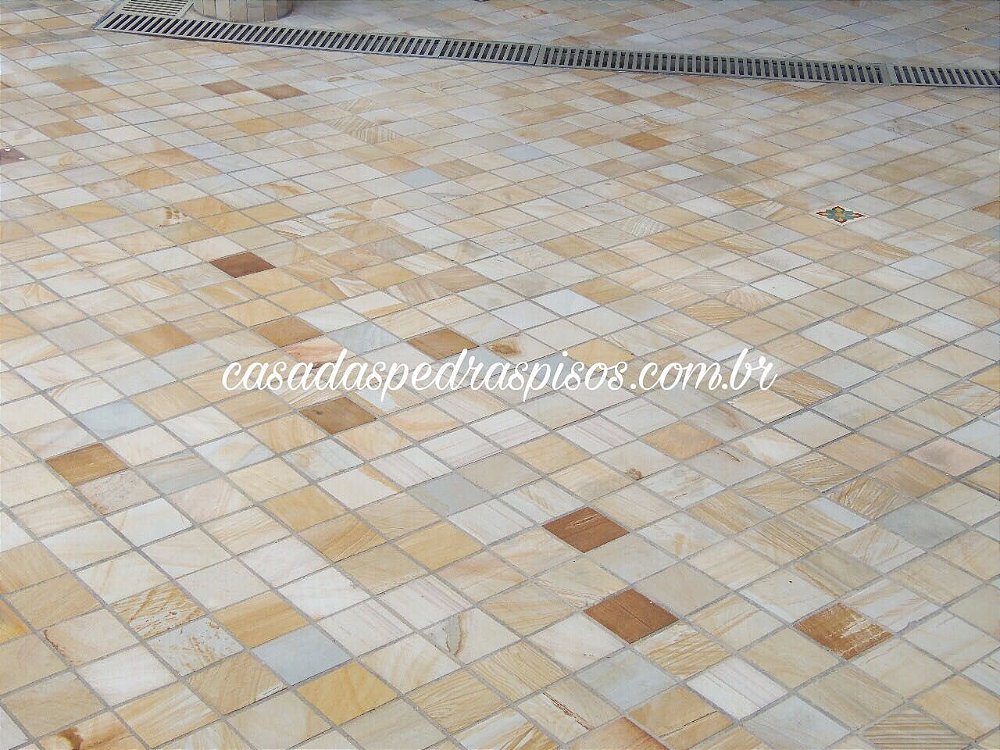 Arenito amarelo 10x10 piso - Casa das Pedras Decorativas