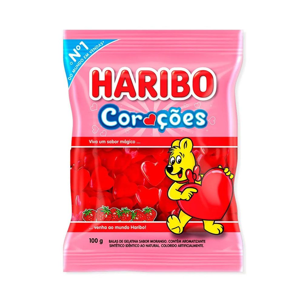 Bala Haribo Corações 100g - Família Scopel Delivery