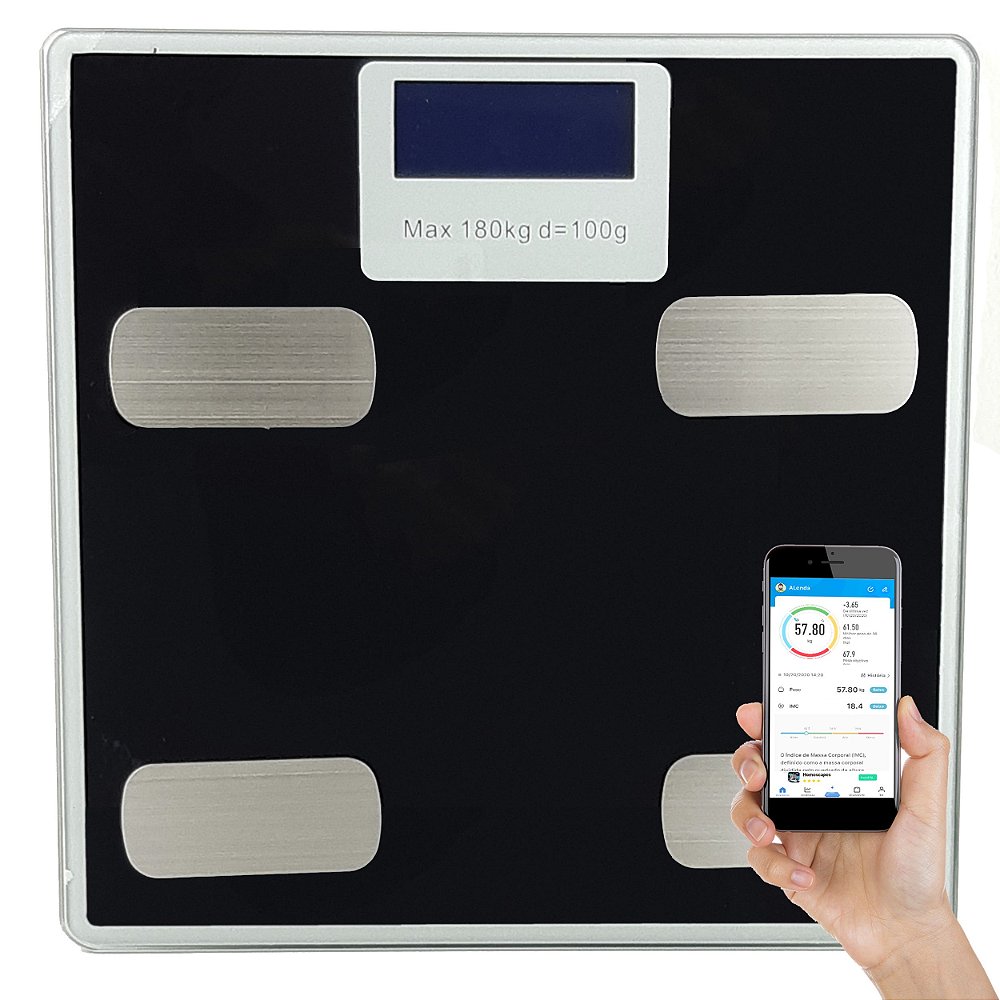 Balança Corporal Digital Bioimpedância App Bluetooth 82418 YDTECCH - YDTECH