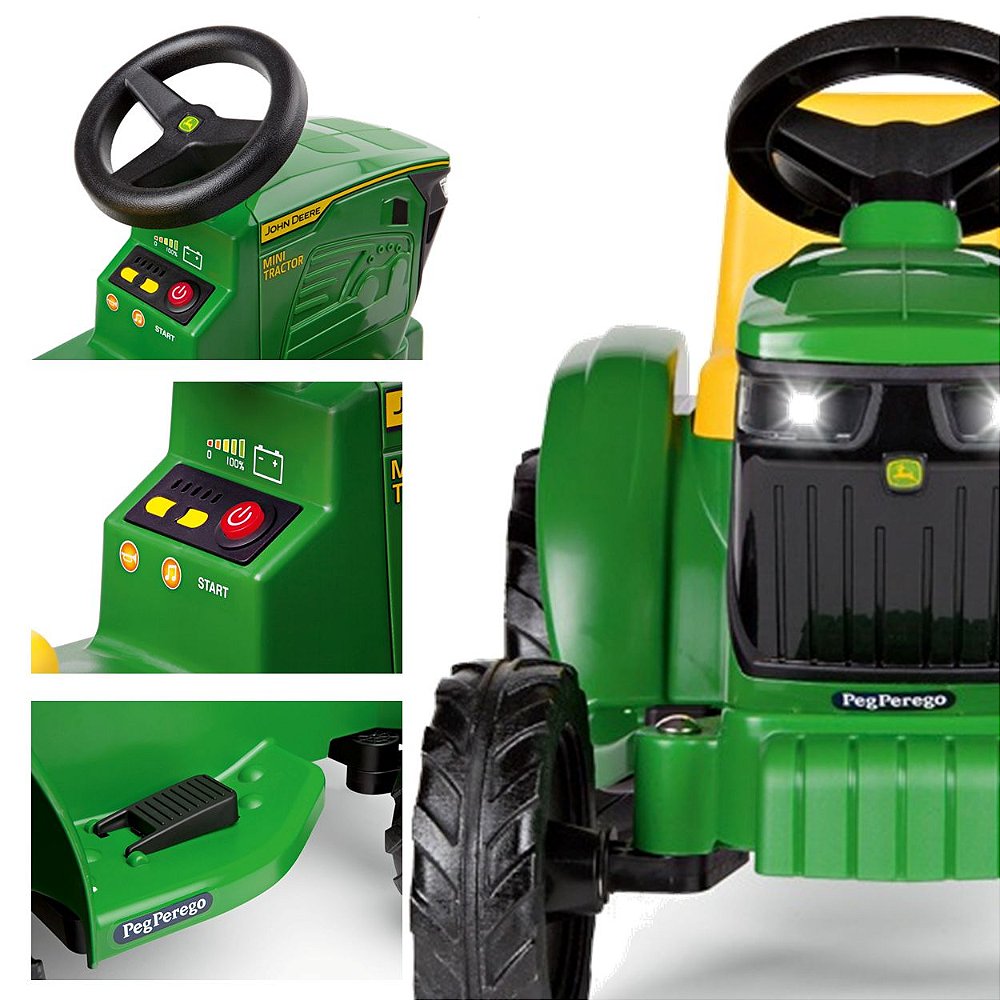 Trator Eletrico Peg Perego John Deere Mini Tractor 6V +1 ano - Maçã ...