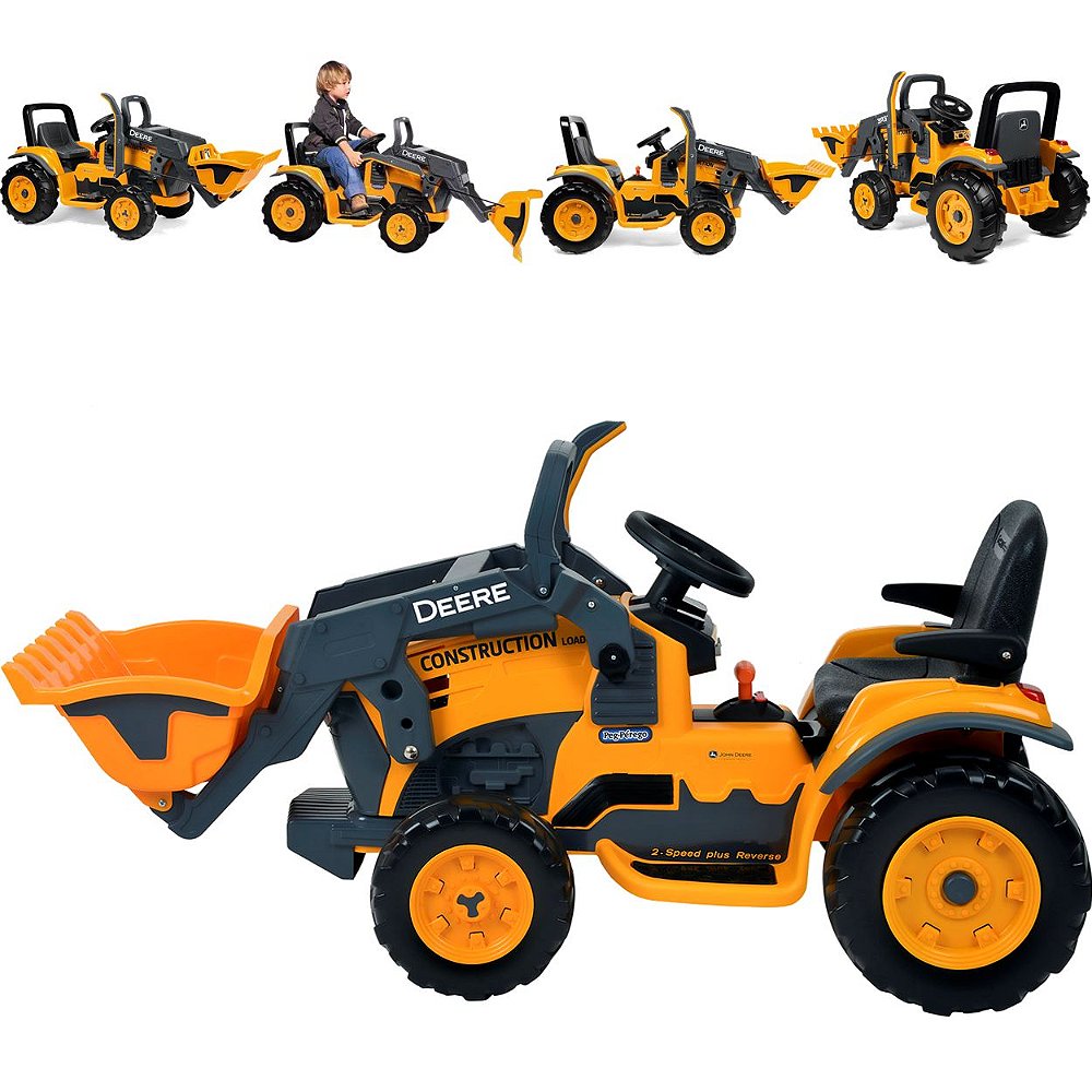 Trator Eletrico Peg Perego John Deere Construction Loader 12V - Maçã ...
