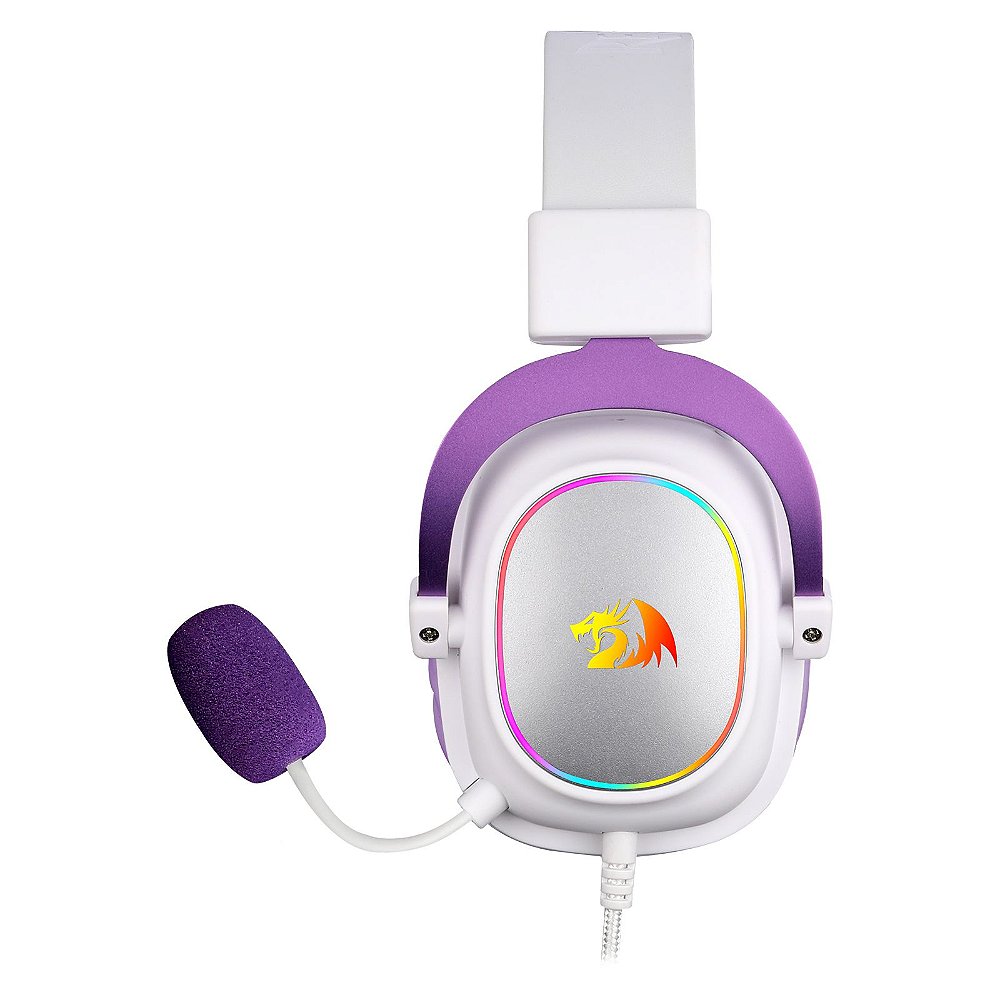 HEADSET GAMER ZEUS X BRANCO COM ROXO RGB - Redragon Store
