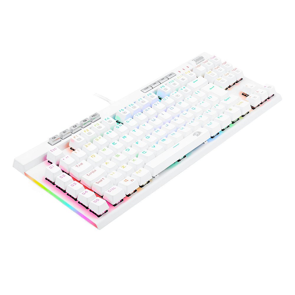 TECLADO OPTICO GAMER MAGIC-WAND PRO RGB BRANCO ABNT2 - Redragon Store