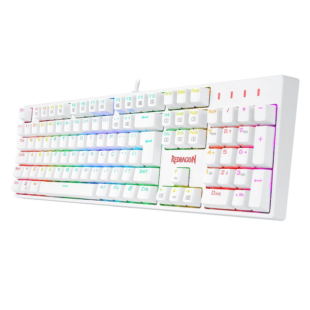 Teclado Óptico Redragon Surara Pro RGB Branco K582RGB-PRO - Redragon Store