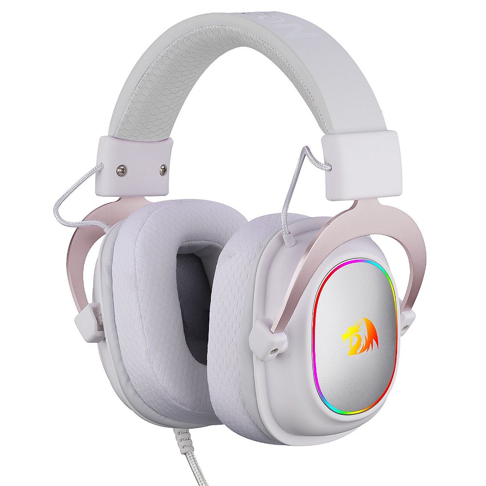 HEADSET GAMER ZEUS X BRANCO COM ROSE RGB - Redragon Store