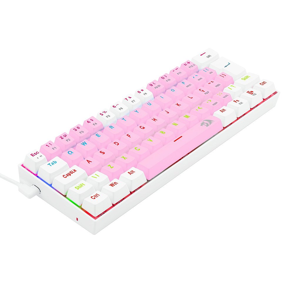 TECLADO GAMER REDRAGON LAKSHMI ROSA E BRANCO RGB - Redragon Store