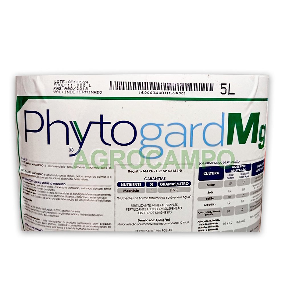 FERTILIZANTE PHYTOGARD MAGNESIO STOLLER 5 LT - AgroCampo Rural - Tudo ...