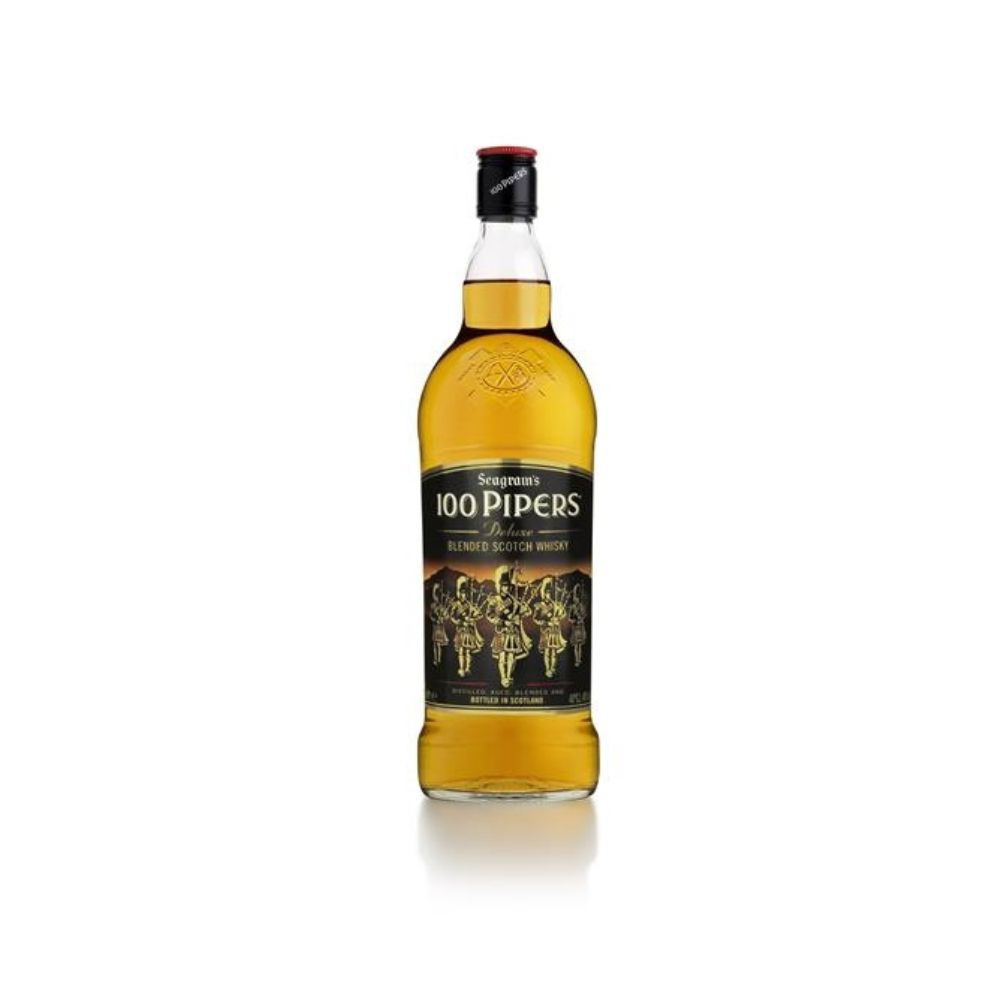 Whisky 100 Pipers Deluxe Blended Scotch - 1 litro - Papelaria Desigraff ...