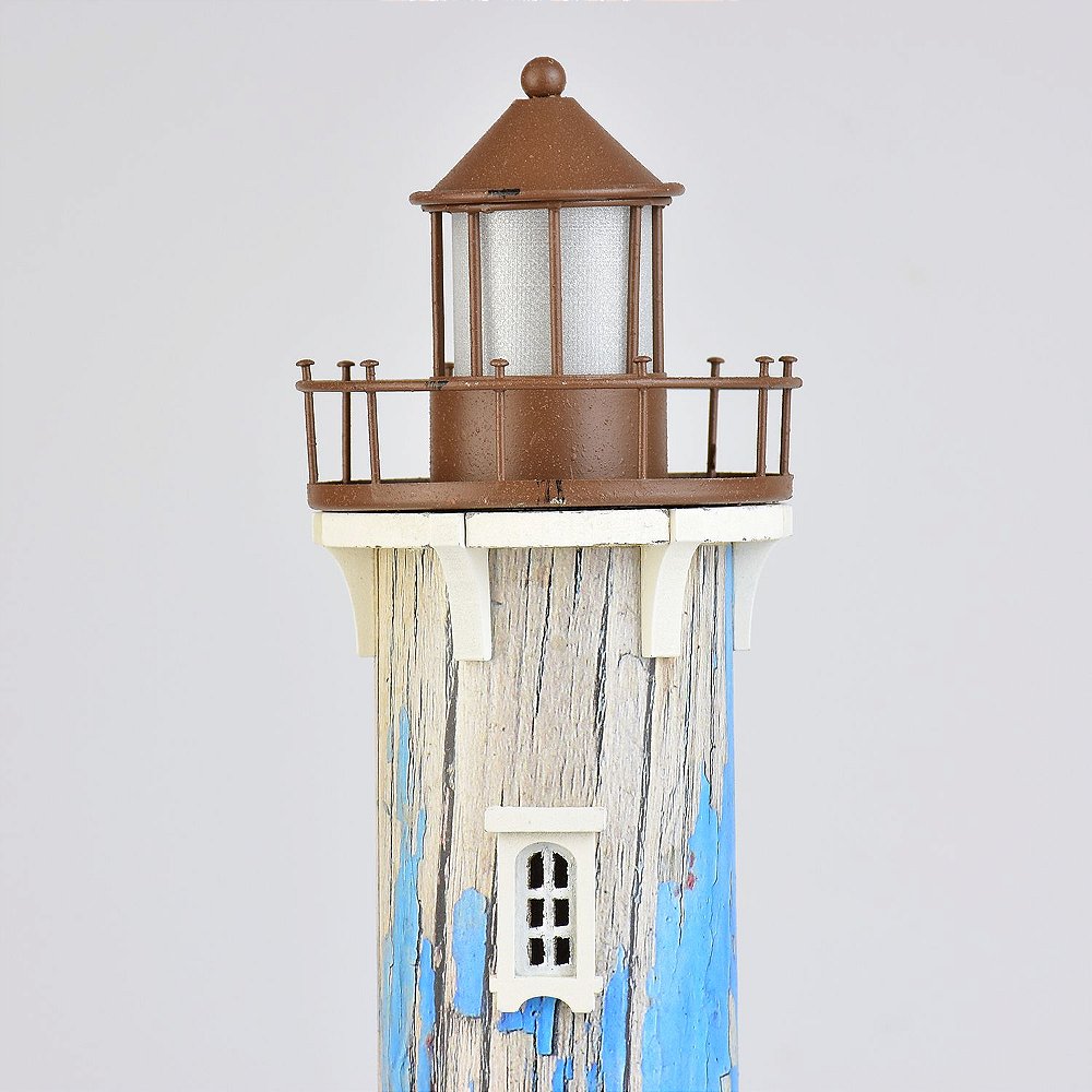 Farol Redondo Azul com Led M - Casa Náutica