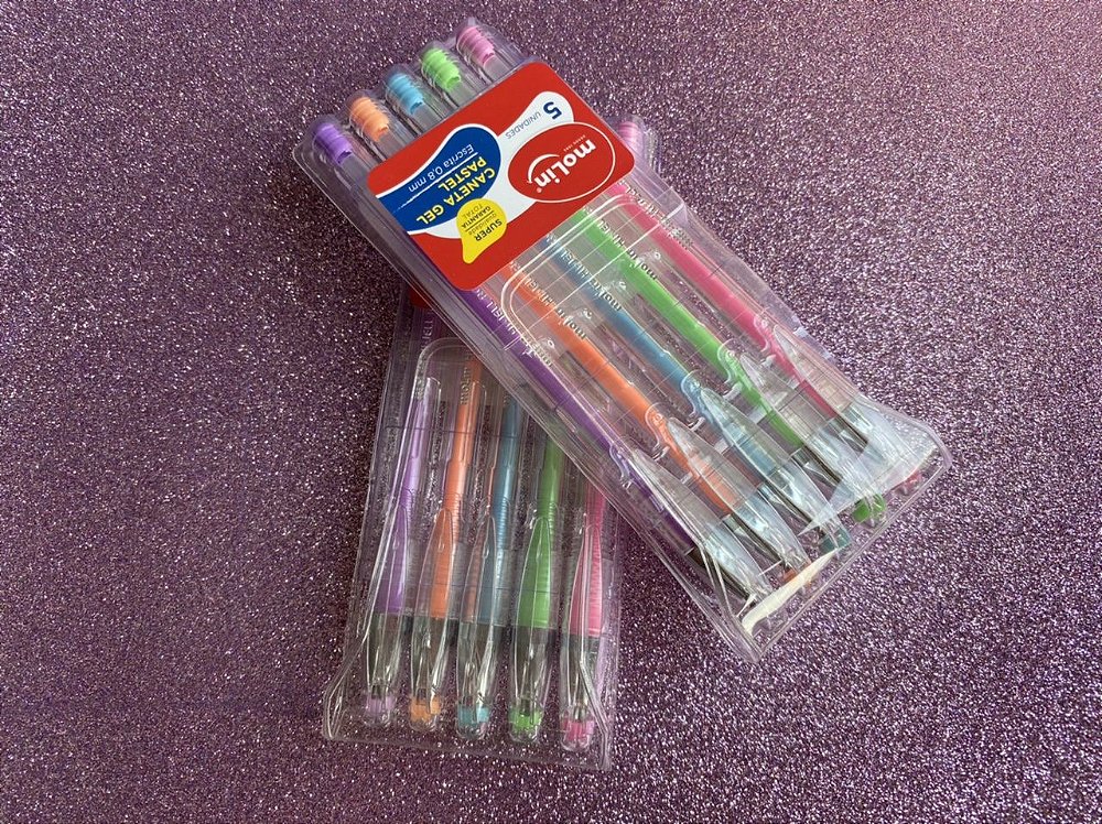 Caneta Molin Gel Grip Kit com 5 cores - Molin - Papelaria Unicórnio 🌈🦄 ...