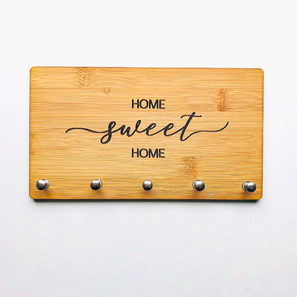 Porta Chaves Decorativo de Parede em Bambu Personalizado - HOME GIFTS ...