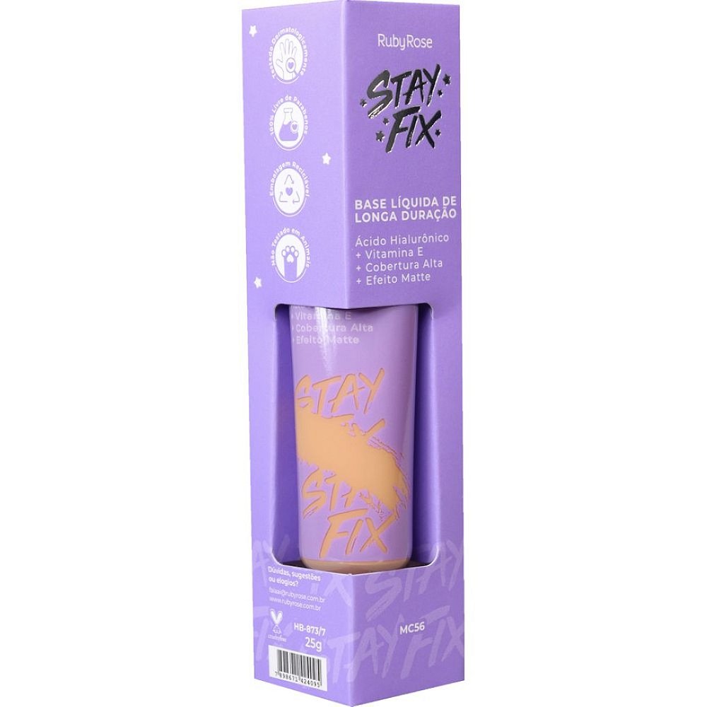 Base Líquida Stay Fix - Ruby Rose - Luxx Make Up