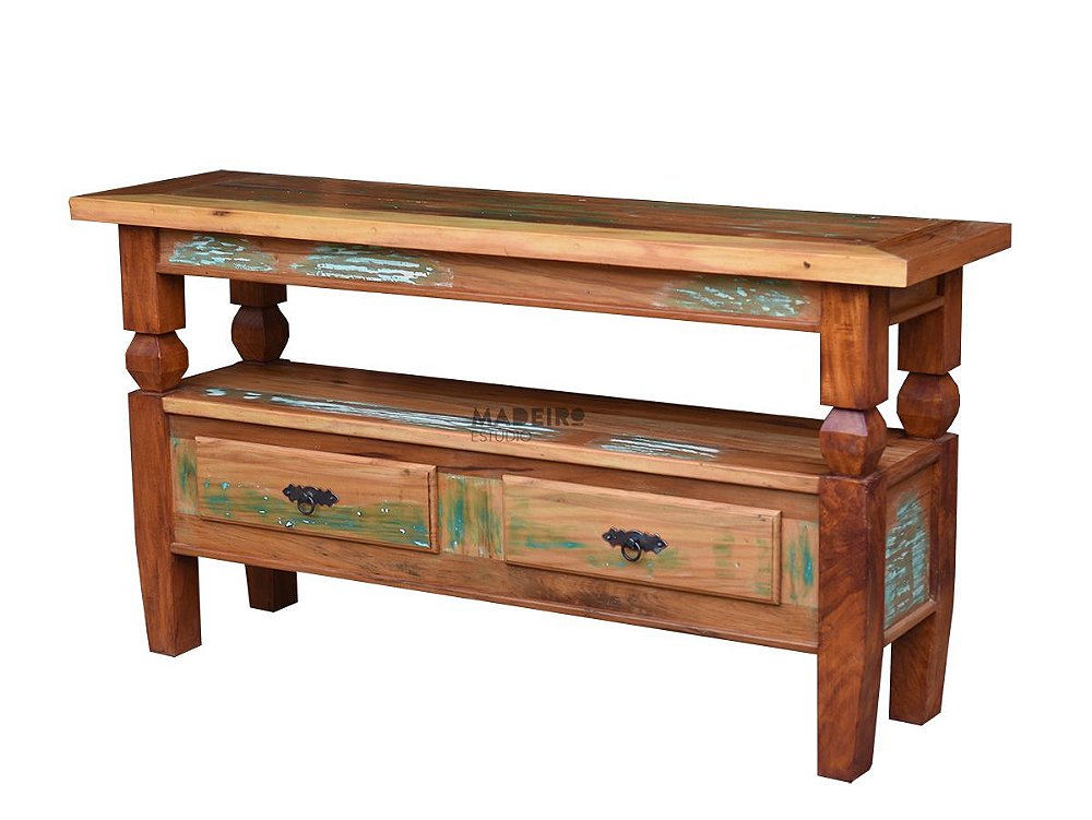 Rack Rústico - Móveis Madeiro - Em madeira de demolição, mesas ...