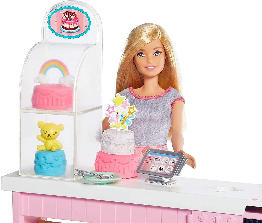 Boneca Barbie Playset Confeitaria Chef de Bolinhos GFP59 - Mattel ...