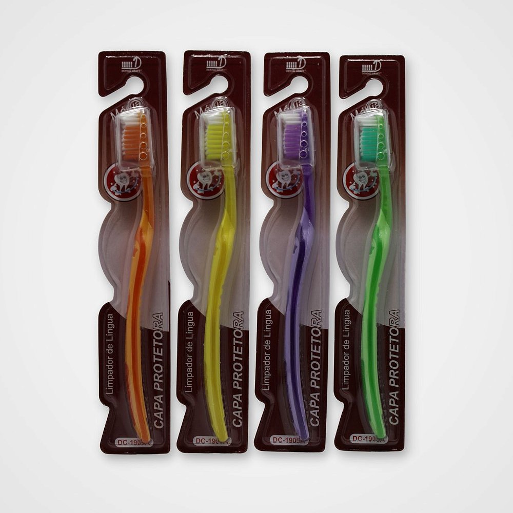 Kit 4 Escovas de Dente e Limpa de Língua - Dental Craft - Patricinha